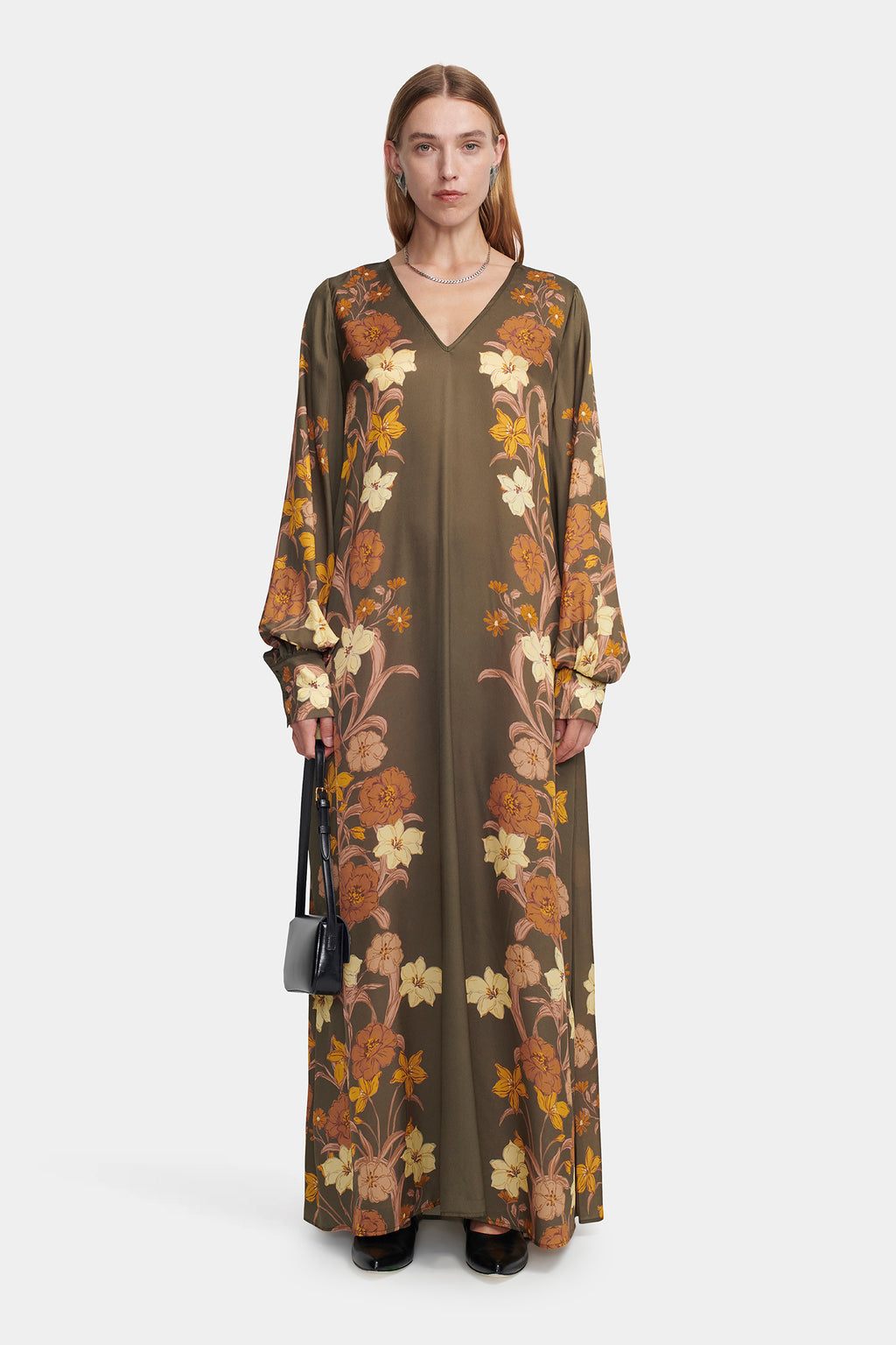 Agnes Dress Moss Floral – Hansen & Gretel