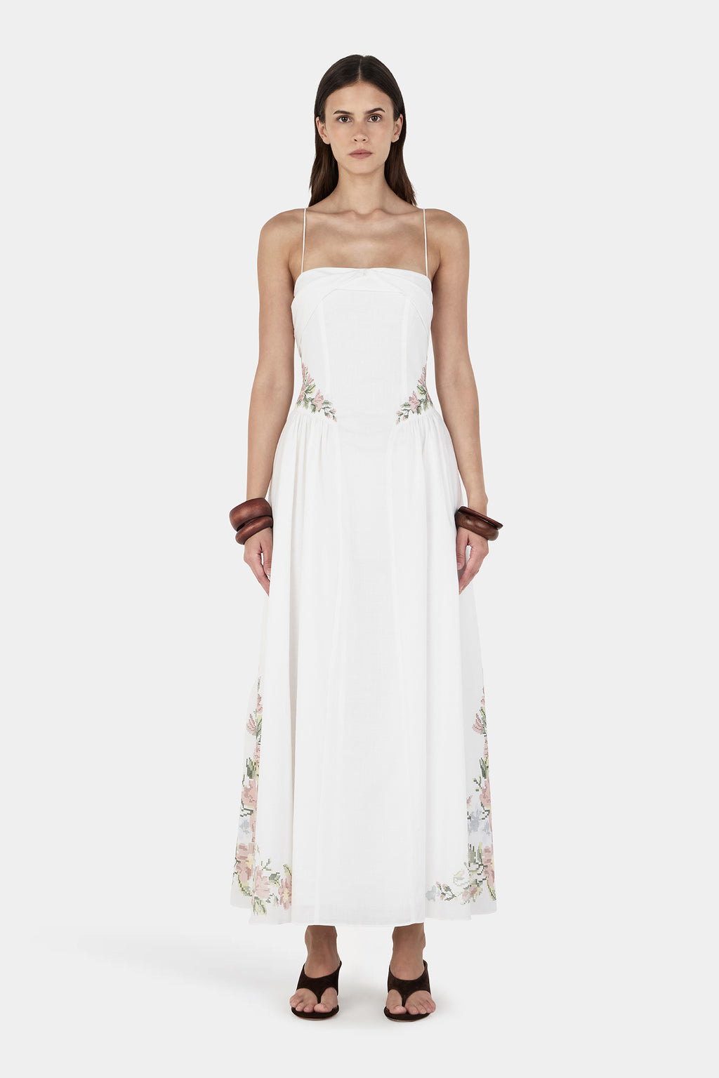Aisha Maxi Dress Ditsy Cross Stitch – Hansen & Gretel