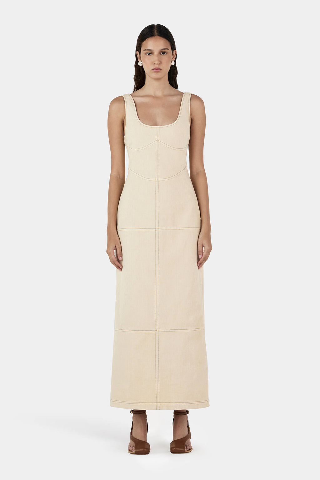 Angelique Denim Dress Shortbread – Hansen & Gretel