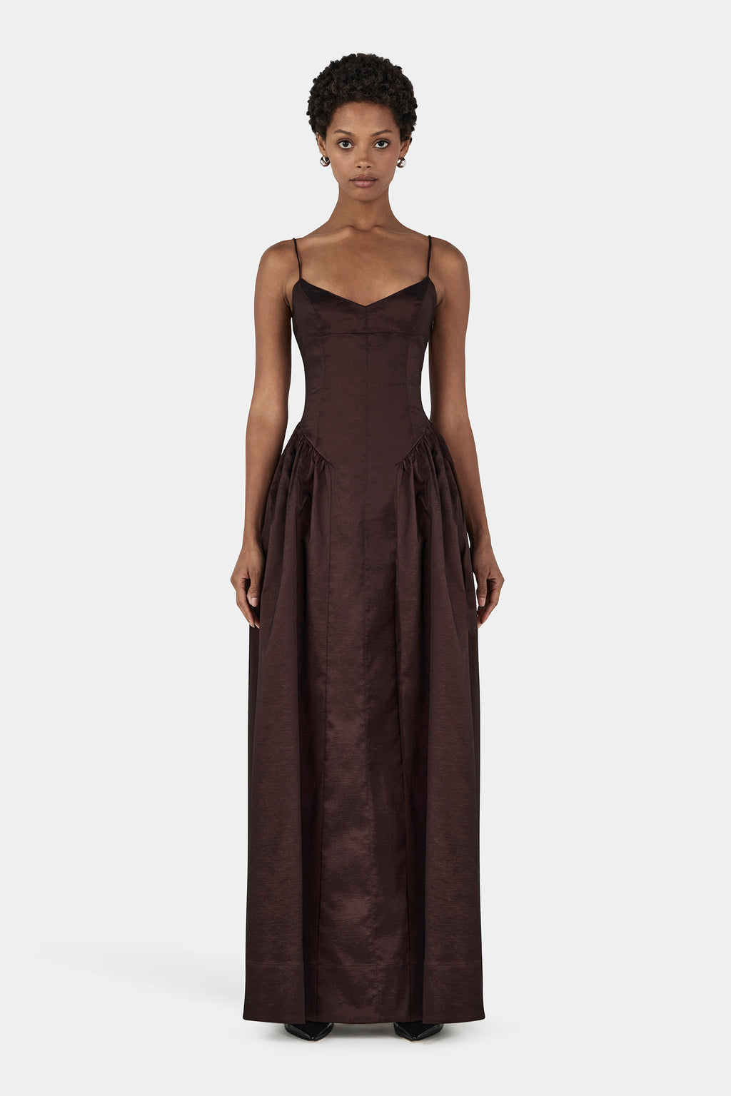 Bellini Taffeta Gown Chocolate – Hansen & Gretel