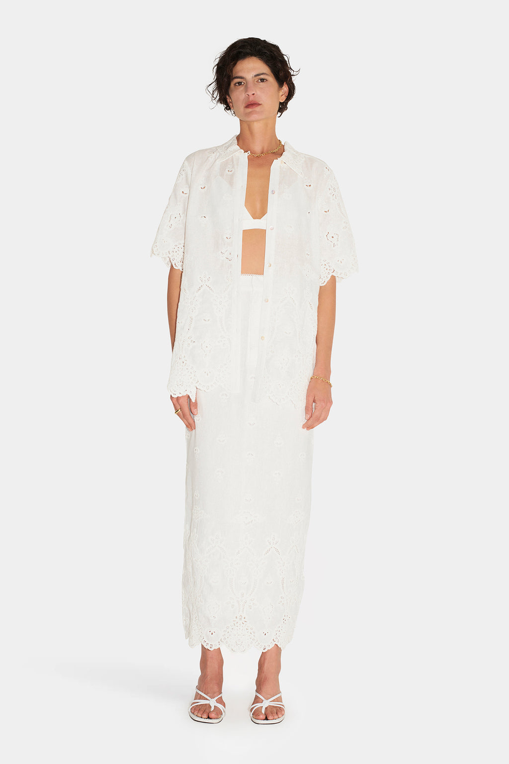 Josephine Pencil Skirt White Jasmine – Hansen & Gretel