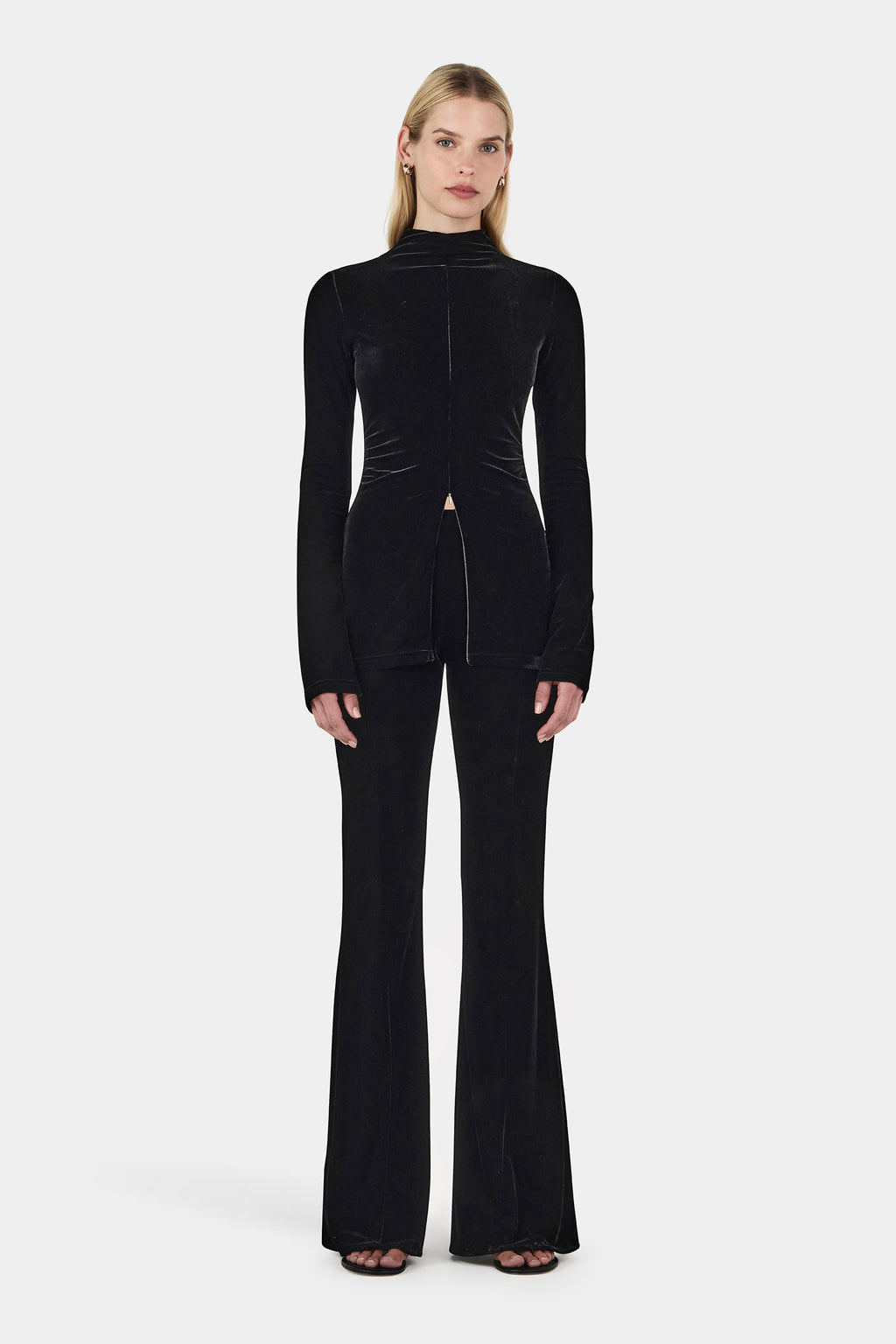 Reagan Velvet Flares Black – Hansen & Gretel